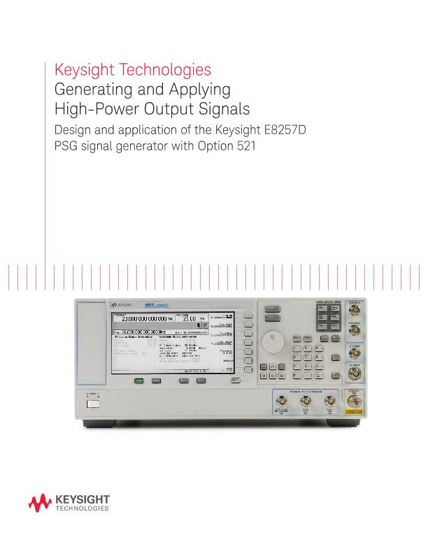 Generating High-Power Output Signals Using Signal Generators PDF Asset Page | Keysight